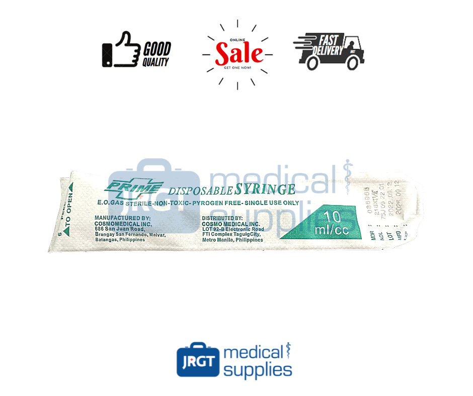 Prime Syringe with Needle 10cc (1pc) | Sterile | Non-Toxic | Lazada PH
