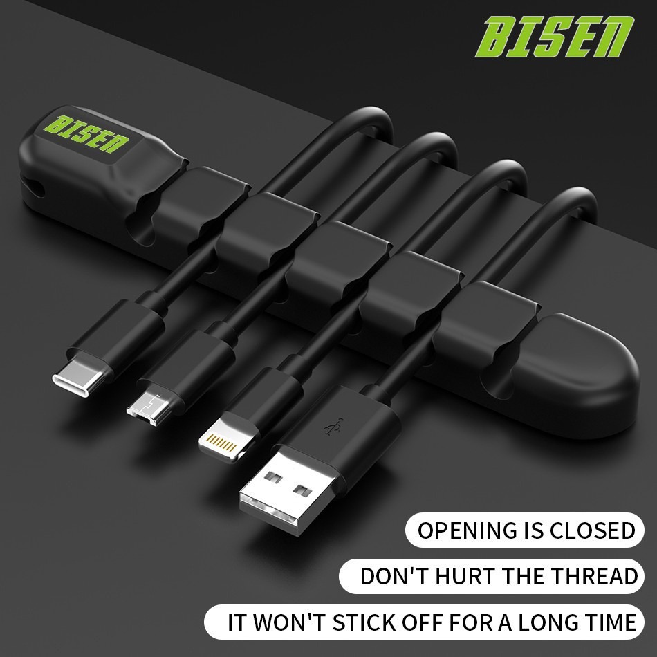 BISEN CABLE ORGANIZER SILICONE CABLE CLIPS CABLE MANAGEMENT CABLE ...