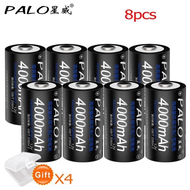 PALO R14 C Cell battery C size rechargeable battery 1.2V 4000mAh NI-MH ...