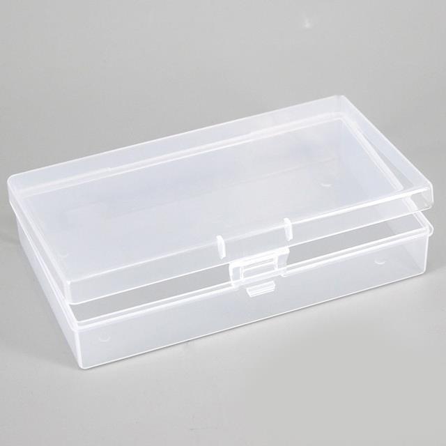 Rectangle Plastic Storage Box Transparent Organizer Stickers Box Desk ...