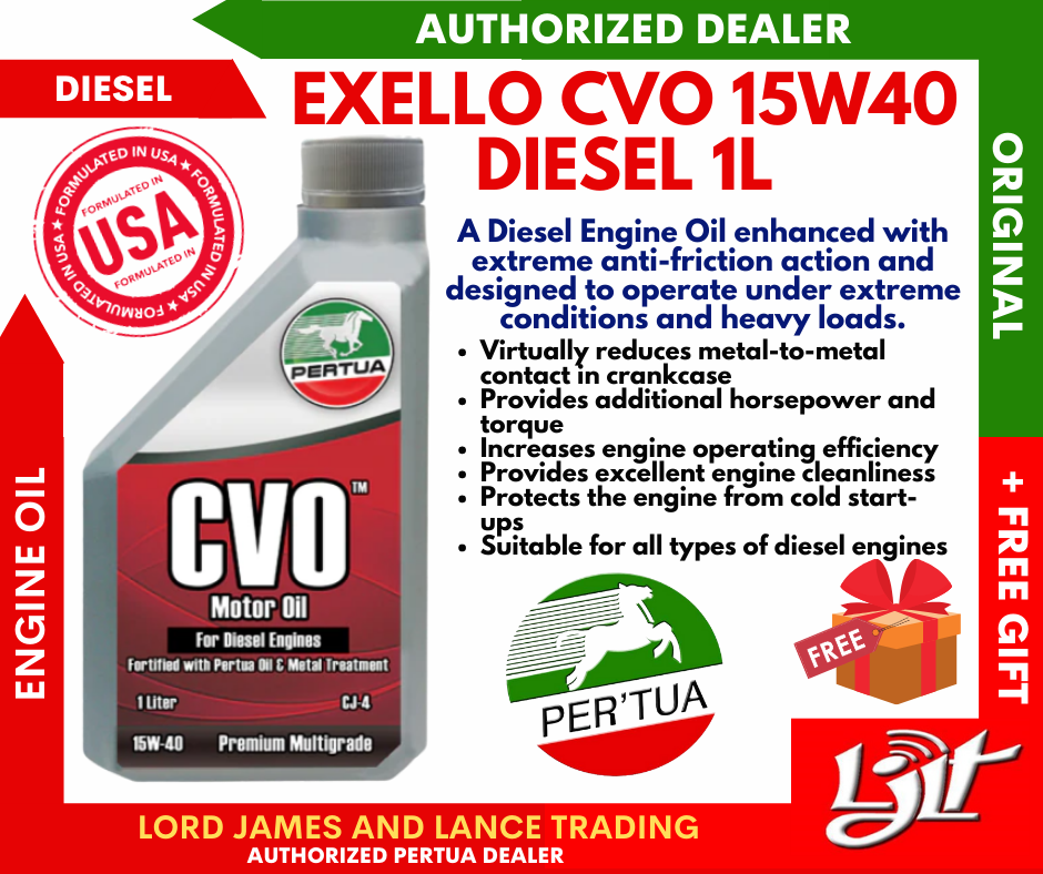 EXELLO CVO 15W40 DIESEL 1 LITER + FREE GIFT | Lazada PH