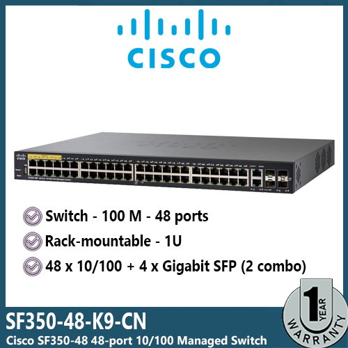 SF350-48-K9-CN Cisco Switch 48-port 10/100 Managed Switch 48 10/100 ...