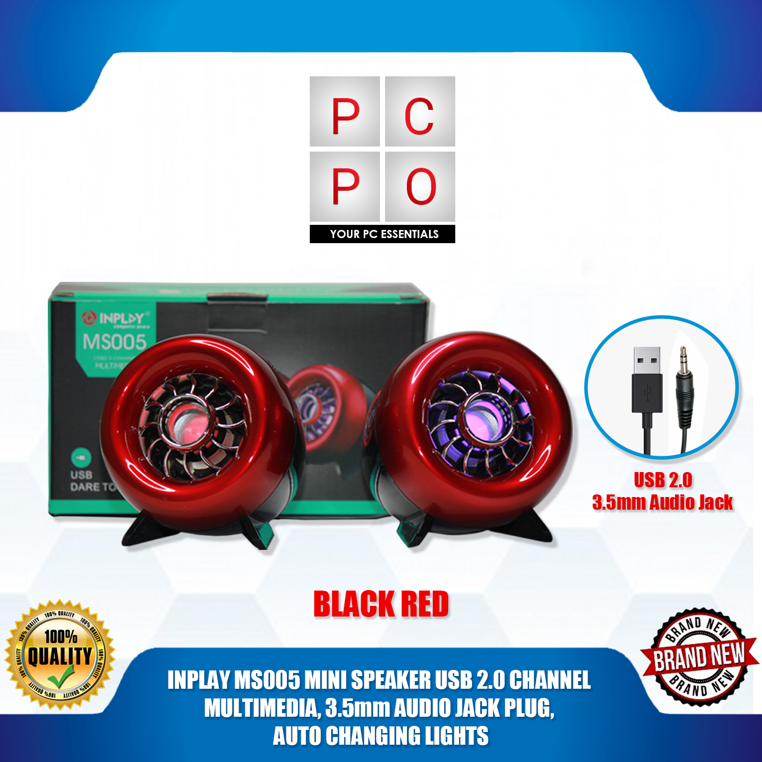 INPLAY MS005 MINI SPEAKER USB 2.0 CHANNEL MULTIMEDIA, 3.5mm AUDIO JACK ...