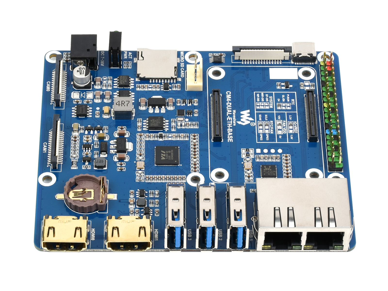 Waveshare Dual Gigabit Ethernet Base Board Designed for Raspberry Pi ...