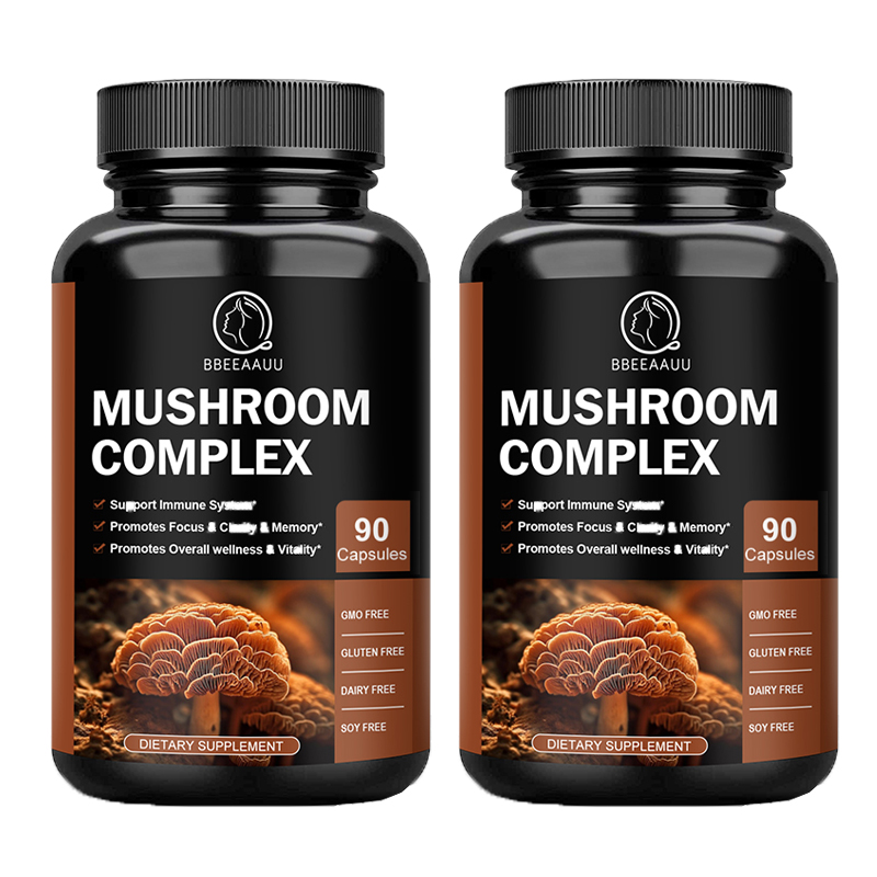 BBEEAAUU Mushroom Supplement Capsules Lions Mane Complex Mushroom for ...