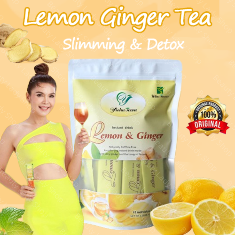 【15Packs*10g】Lemon Ginger Tea Slimming Products Detoxification Slimming ...