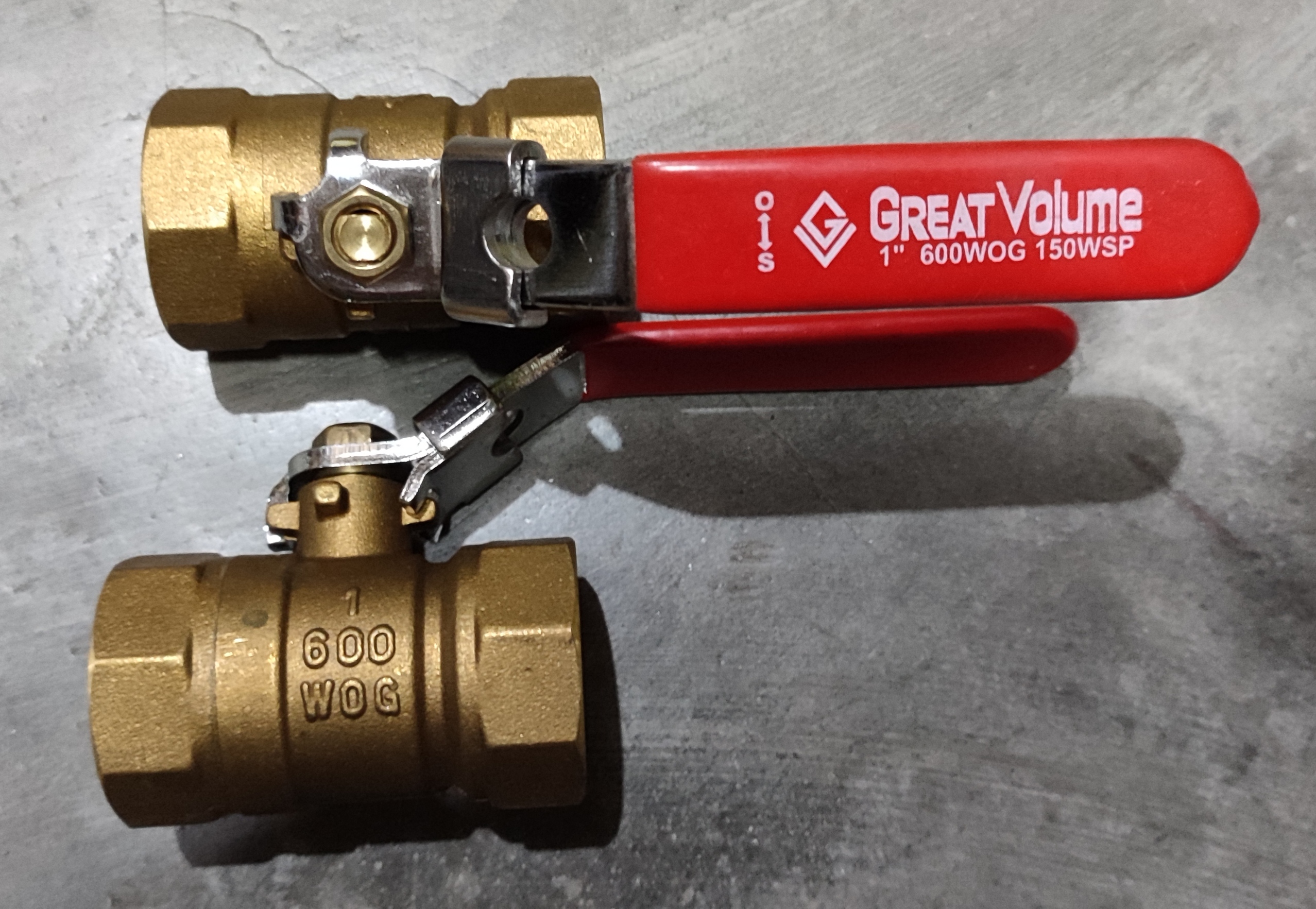 Great Volume Brass Ball Valve Standard Port With Lock (1/2", 3/4", 1 ...