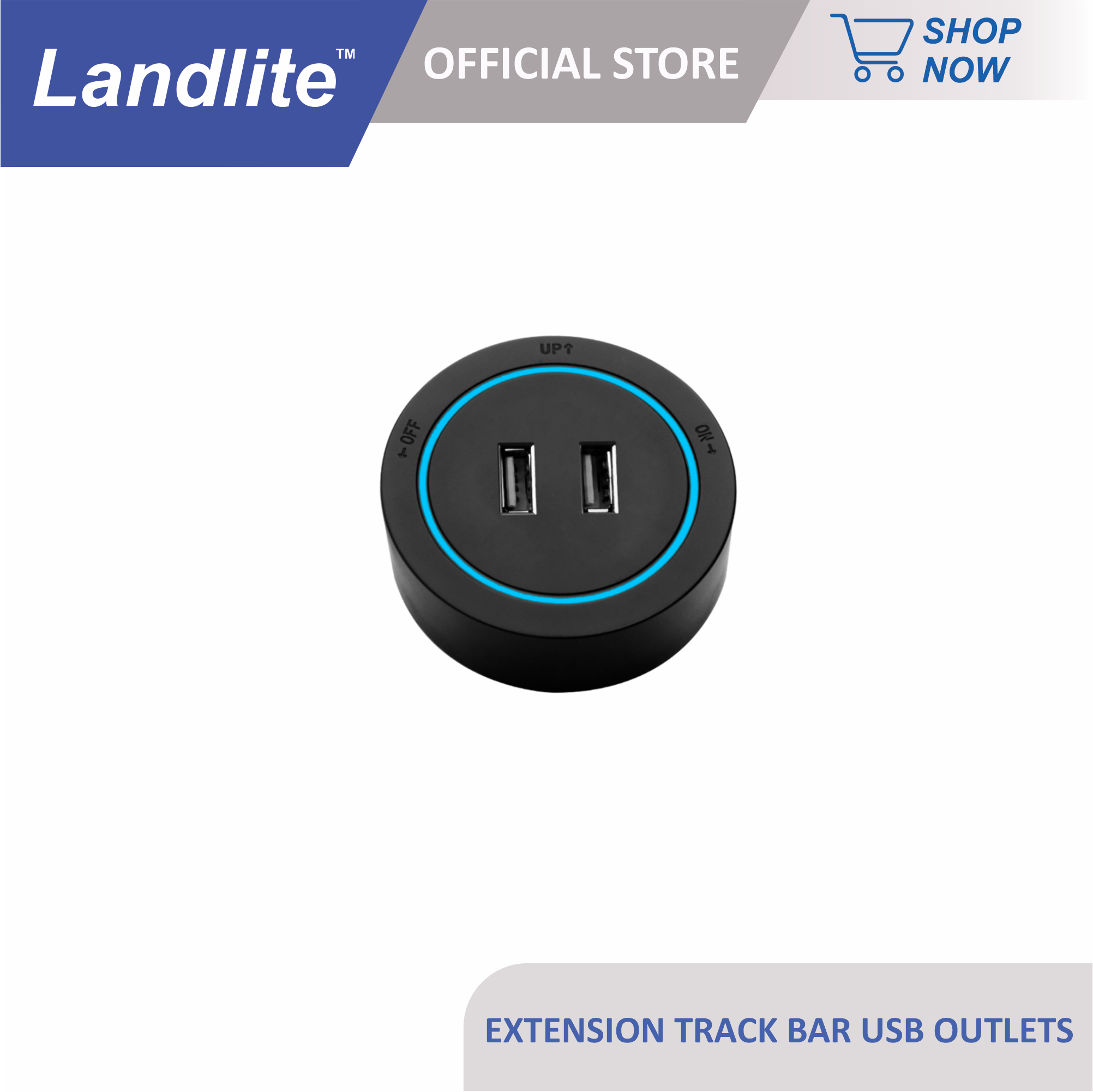 Landlite Wiring Devices Extension Track Bar Outlet LWD-T2USB-3.1A BLK ...