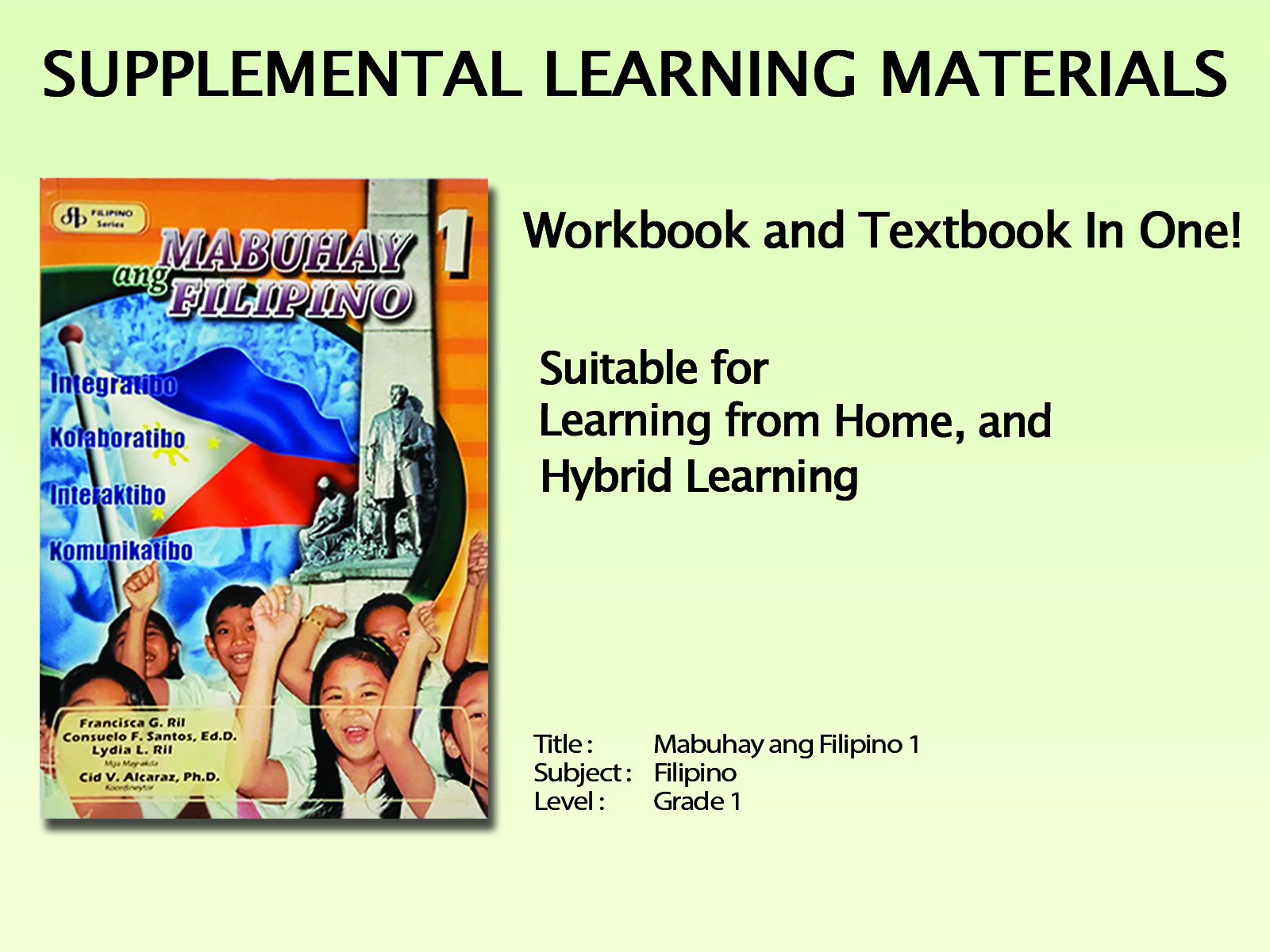 FILIPINO TEXTBOOK Mabuhay ang Filipino Grade 1 (Elementary Series ...
