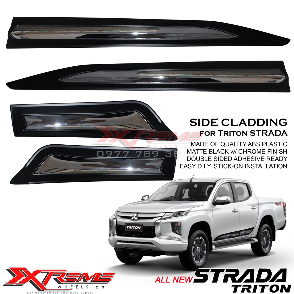 Triton STRADA 2015-2022 side cladding / door moulding 2 tone black ...