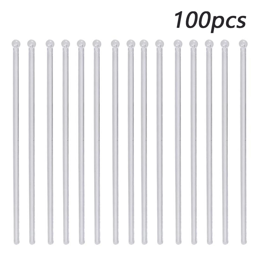 100Pcs Round Head Plastic Mixing Sticks Coffee Cocktail Drink ...