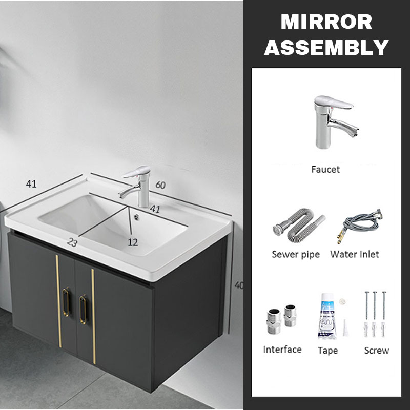 60cm Aluminium Bathroom sink cabinet Toilet sink Wall-Mounted Lavatory ...