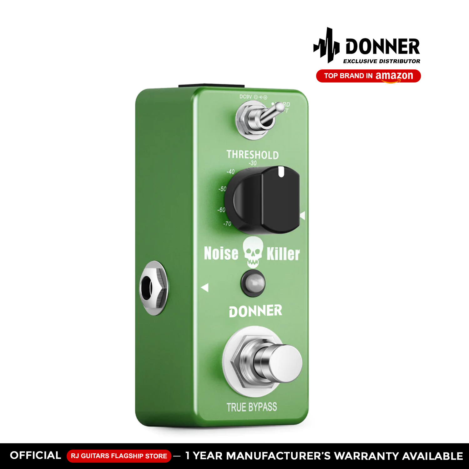 Donner Noise Gate Pedal, Noise Killer Guitar Pedal 2 Modes for Electric ...