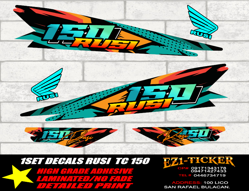 RUSI TC 150 DESIGN 2 DECALS | Lazada PH