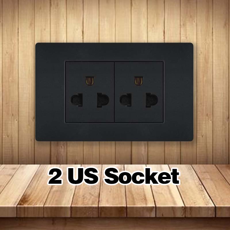 VLS Wall Switch and Outlet Household Universal Wall Light Switch Black ...