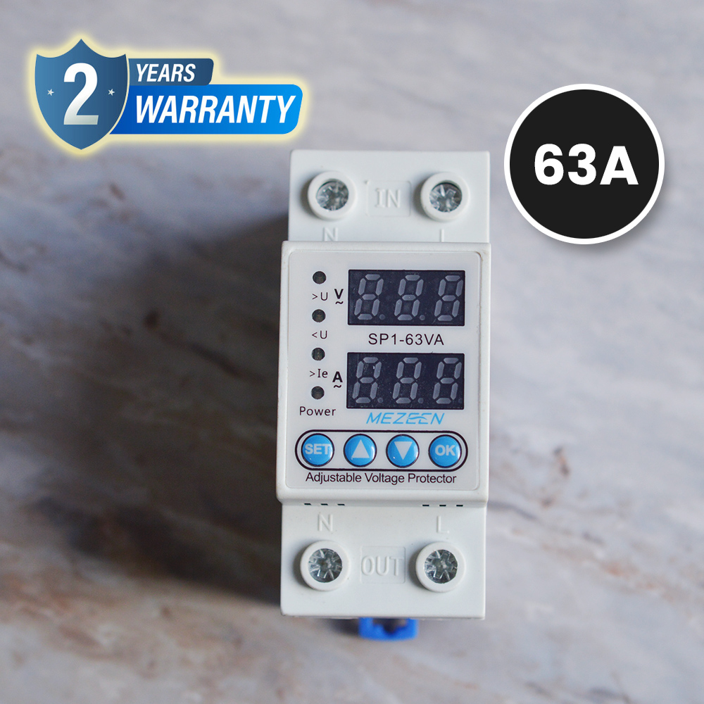 Adjustable Voltage Current Protector 40A/63A 2YRS Warranty Dual Display ...