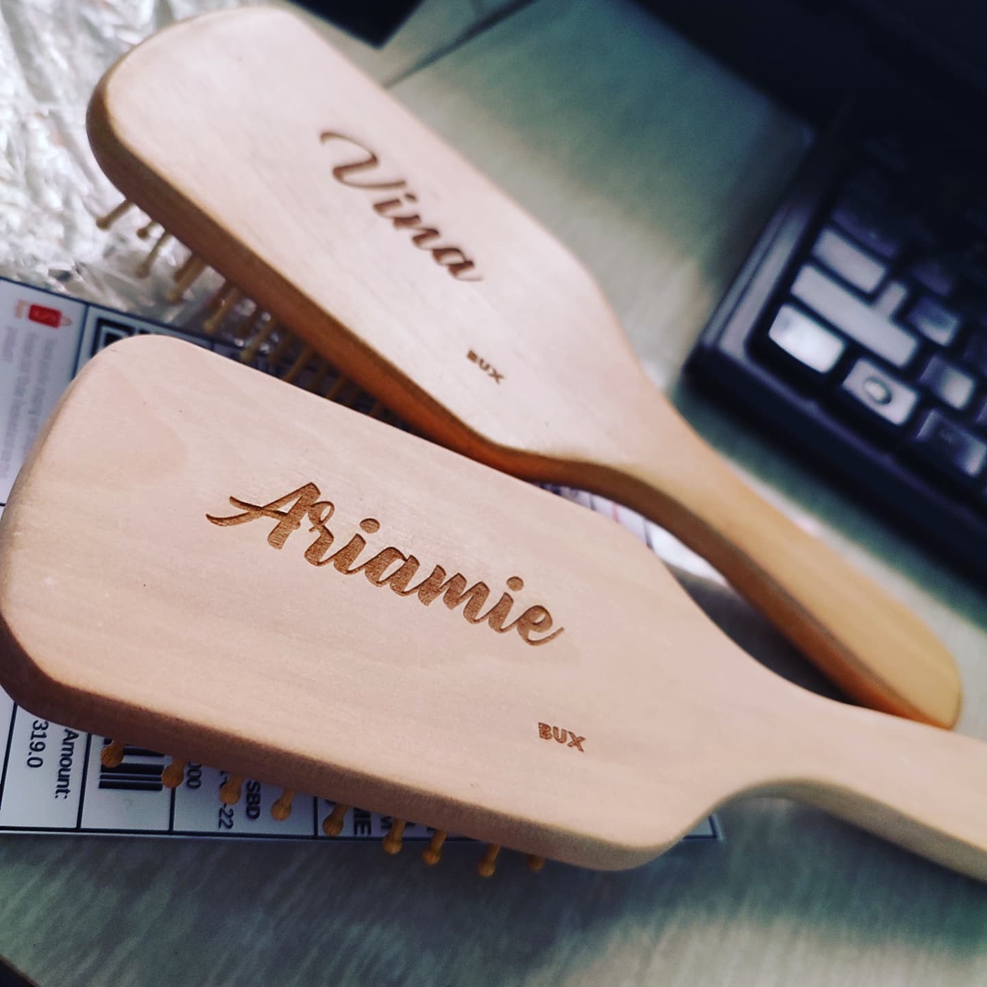 Personalized laser engraved paddle brush | Lazada PH