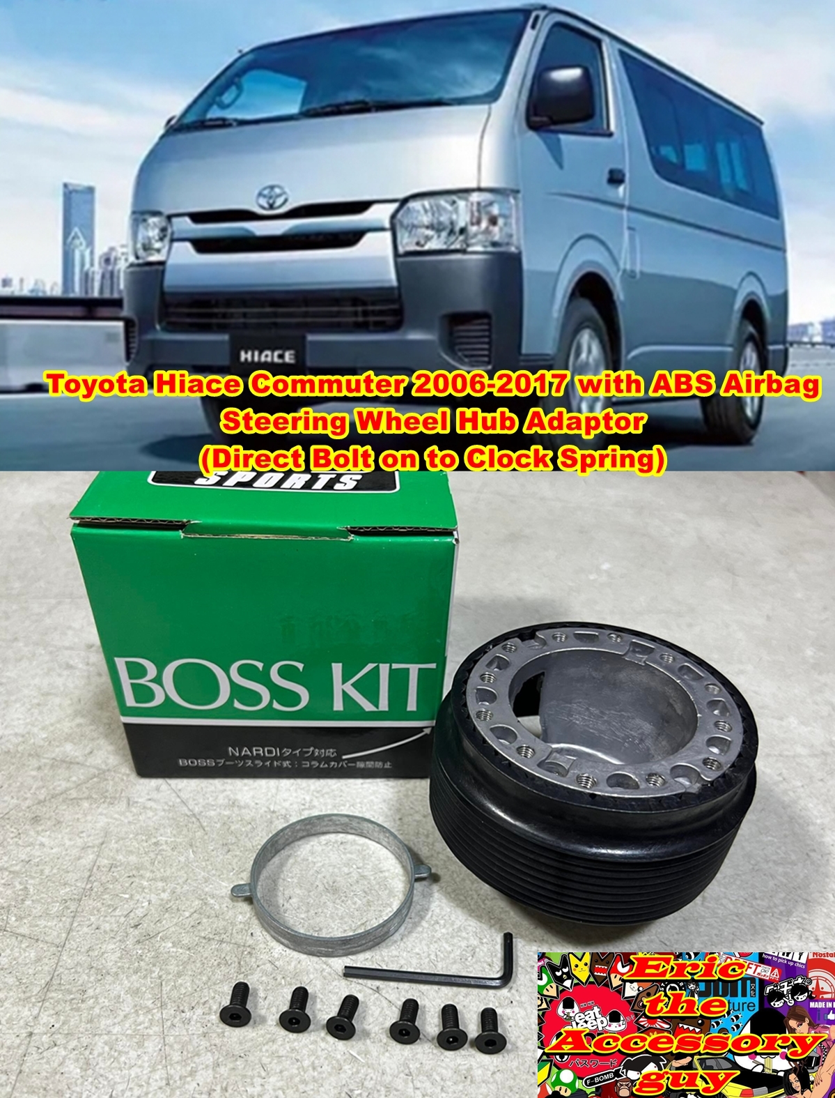 Toyota Hiace Commuter Steering wheel Hub Adaptor with SRS Airbag (2006 ...