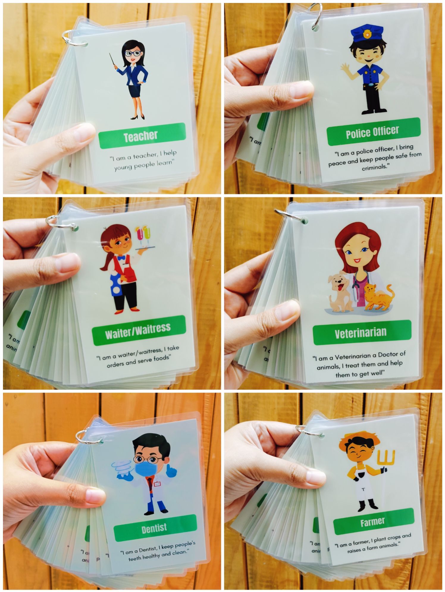 [COD]Community helper educational flashcards laminated with thick film ...