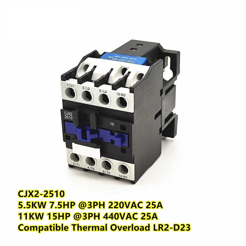 CJX2 Series AC Magnetic ContactorAC 220V 50/60Hz Coil Motor Starter Relay 3-Phase-Pole 1210 1810 ...
