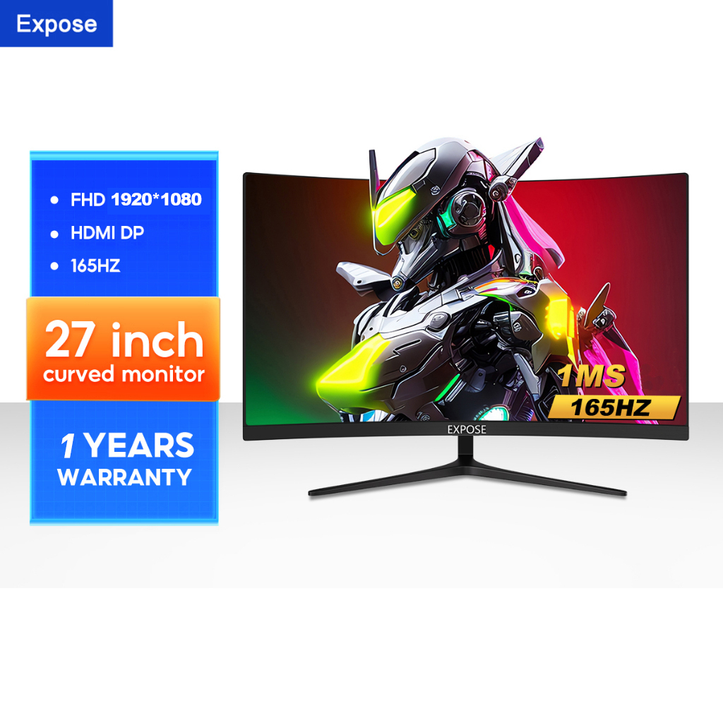 EXPOSE Monitor 19/22/24/27 Inch Curved Pc Gaming 2K/4K Monitor Desktop ...