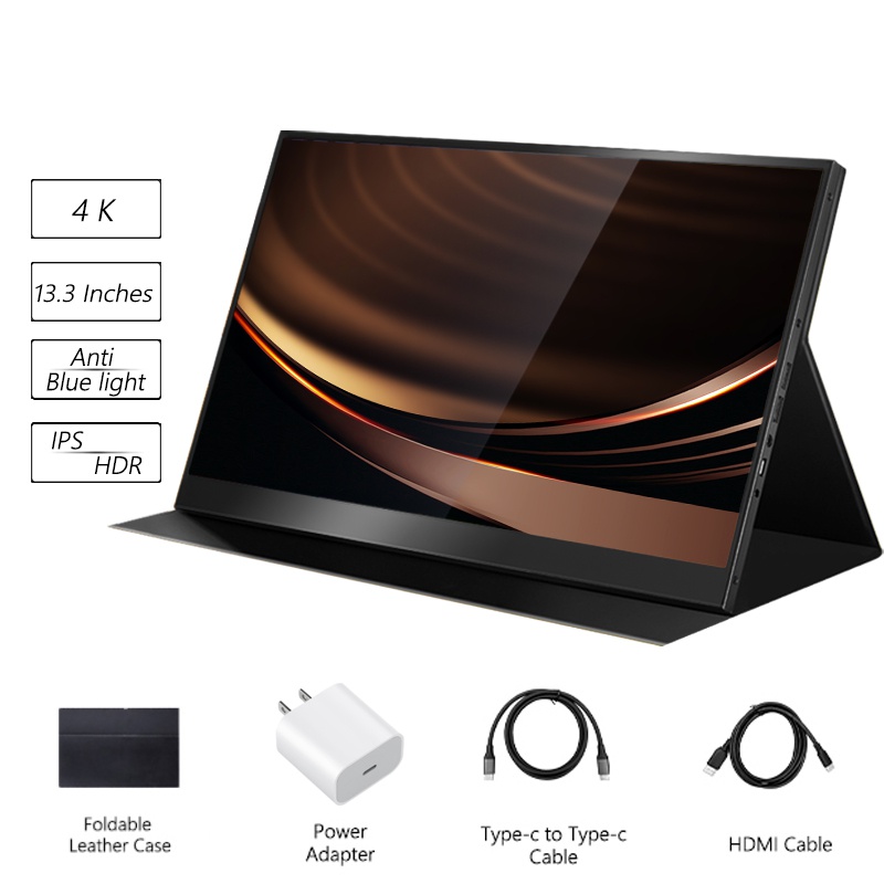 13.3Inch 4K UHD Portable Monitor USB-C Type-C HDMI-Compatible Computer ...