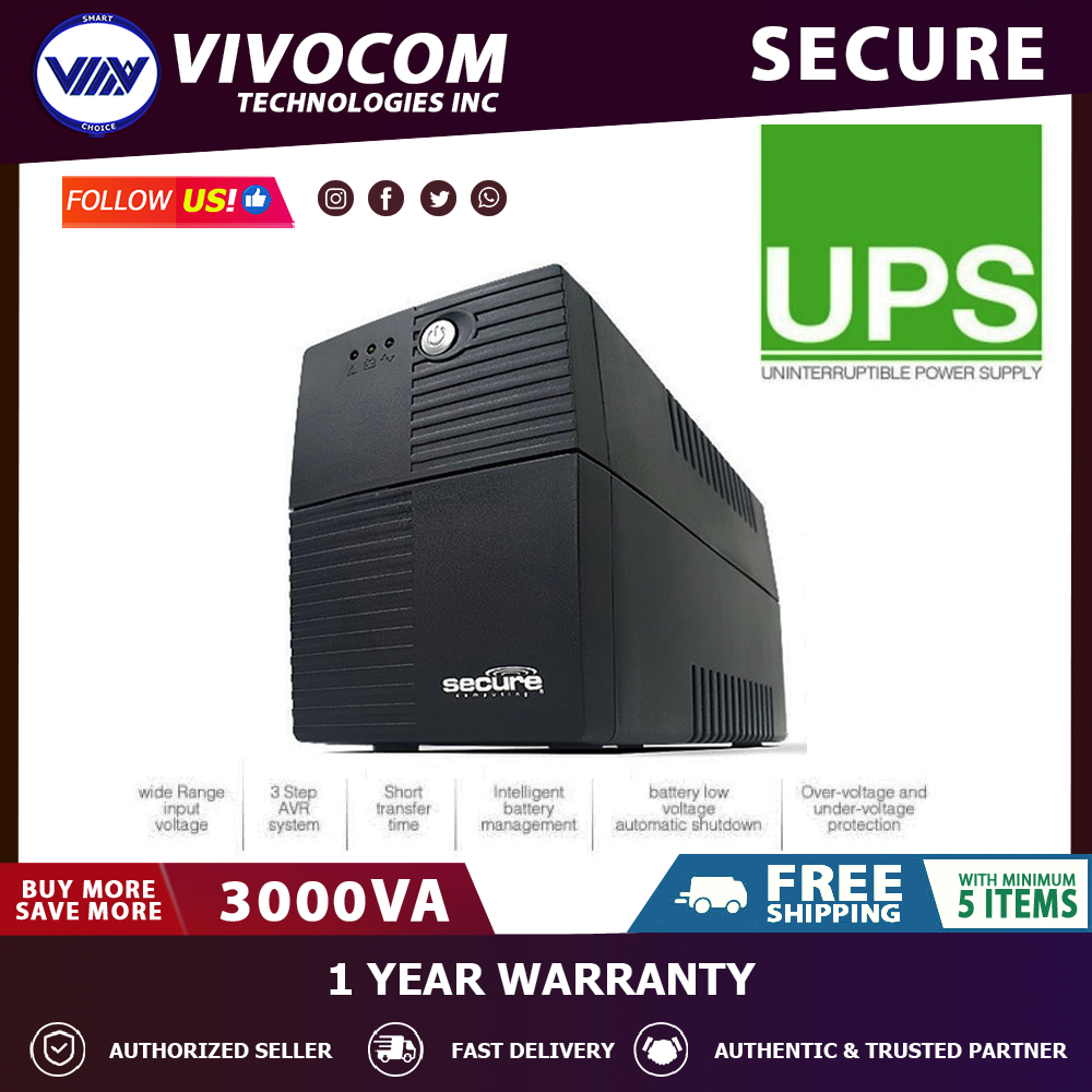 Secure 3000VA Uninterruptible Power Supply UPS | Lazada PH