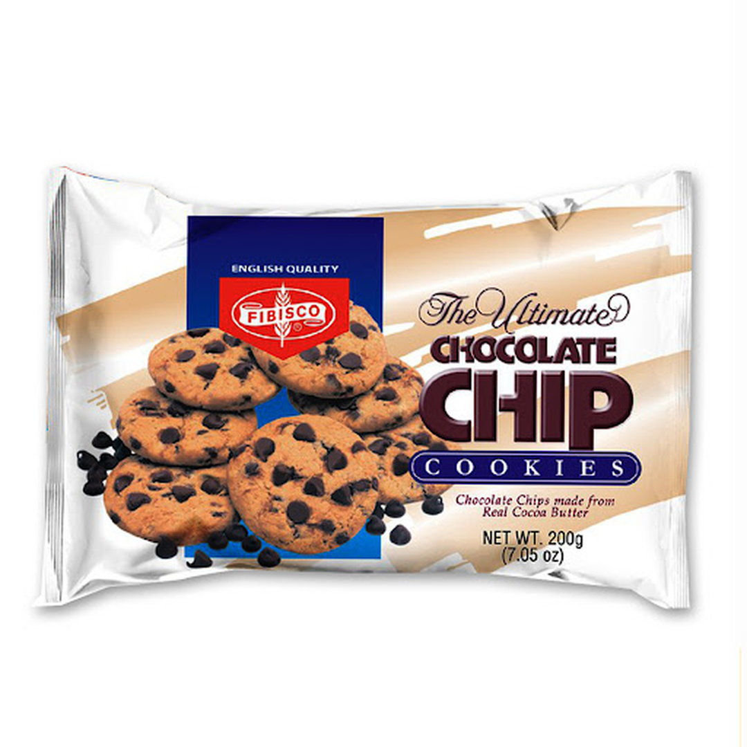 FIBISCO CHOCOLATE CHIP COOKIES 600g/200g. CHOCOLATE CHIPS MADE FROM ...