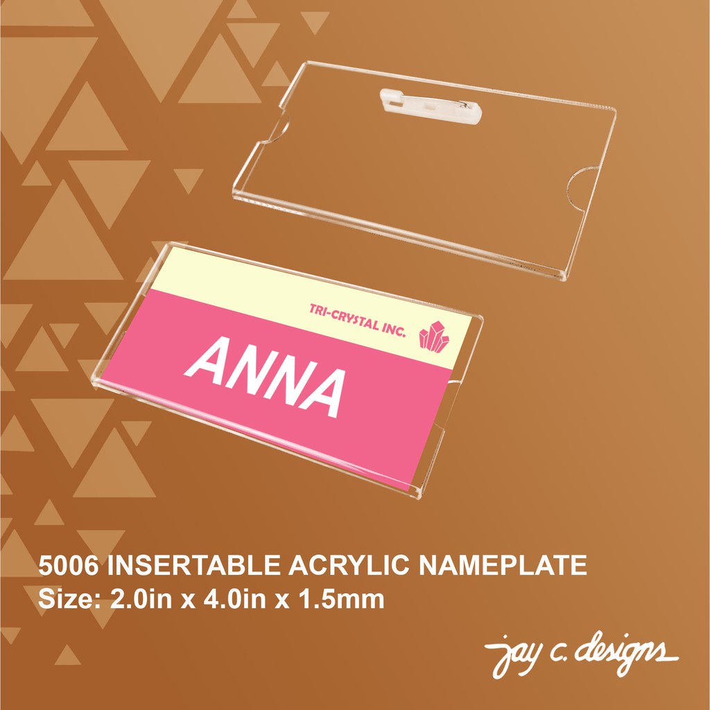 Insertable Acrylic Nameplate (2IN X 4IN X 1.5MM) | Lazada PH