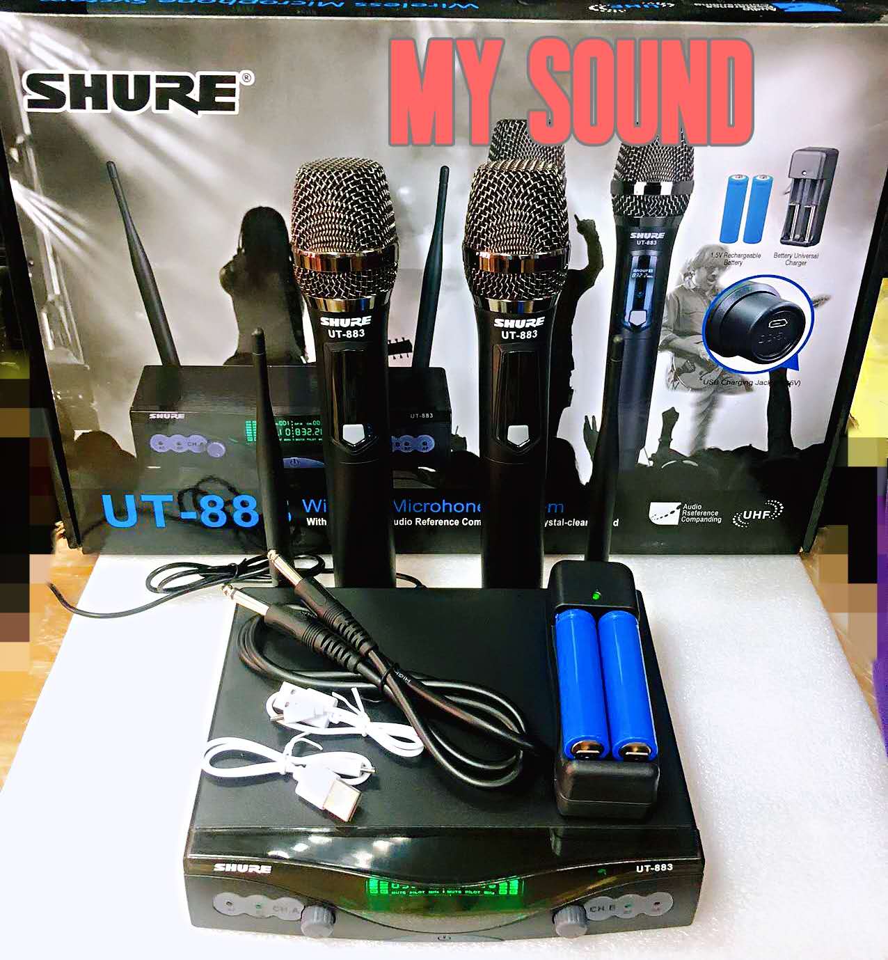 SHURE WIRELESS MICROPHONE UT-883 with Audio Professional Microphone ...