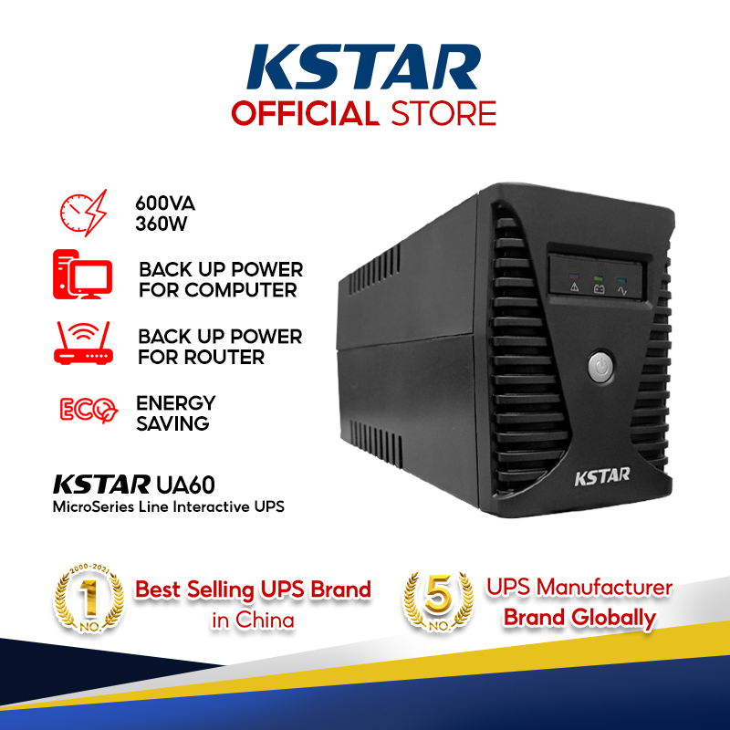 KStar UPS 600VA-360W Uninterruptible Power Supply Micro 600 UA60 4 ...