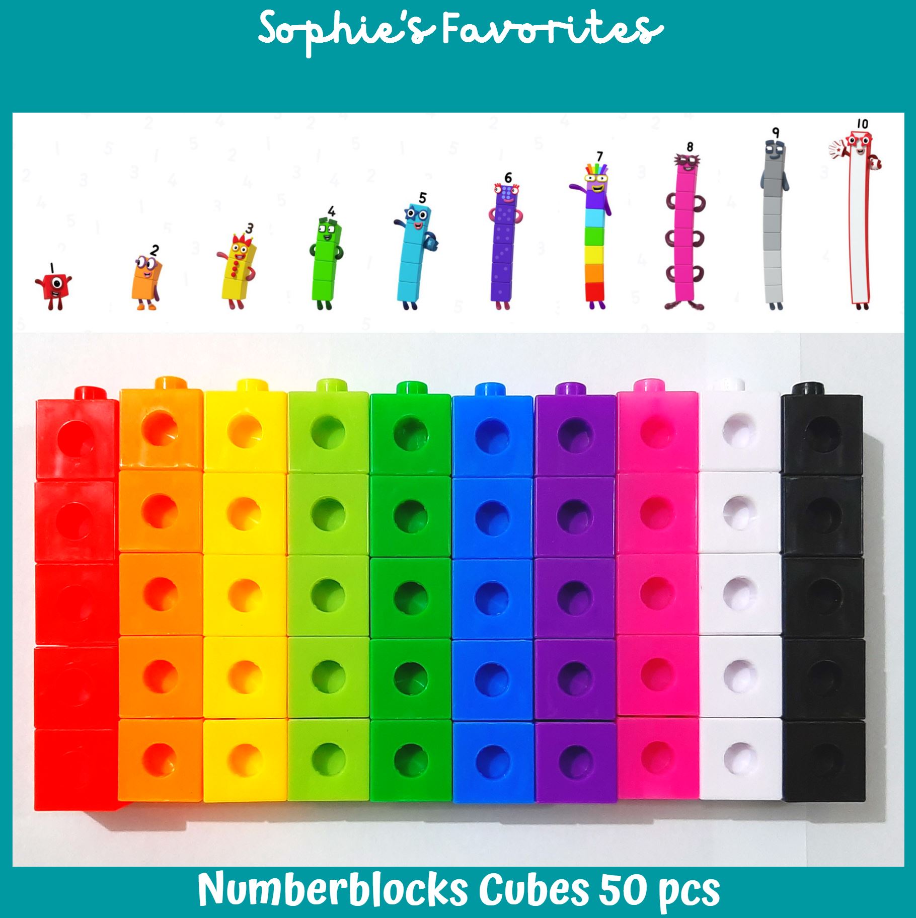 Linking Cubes with Activity Cards Set Numberblocks Math Link Cubes Snap ...