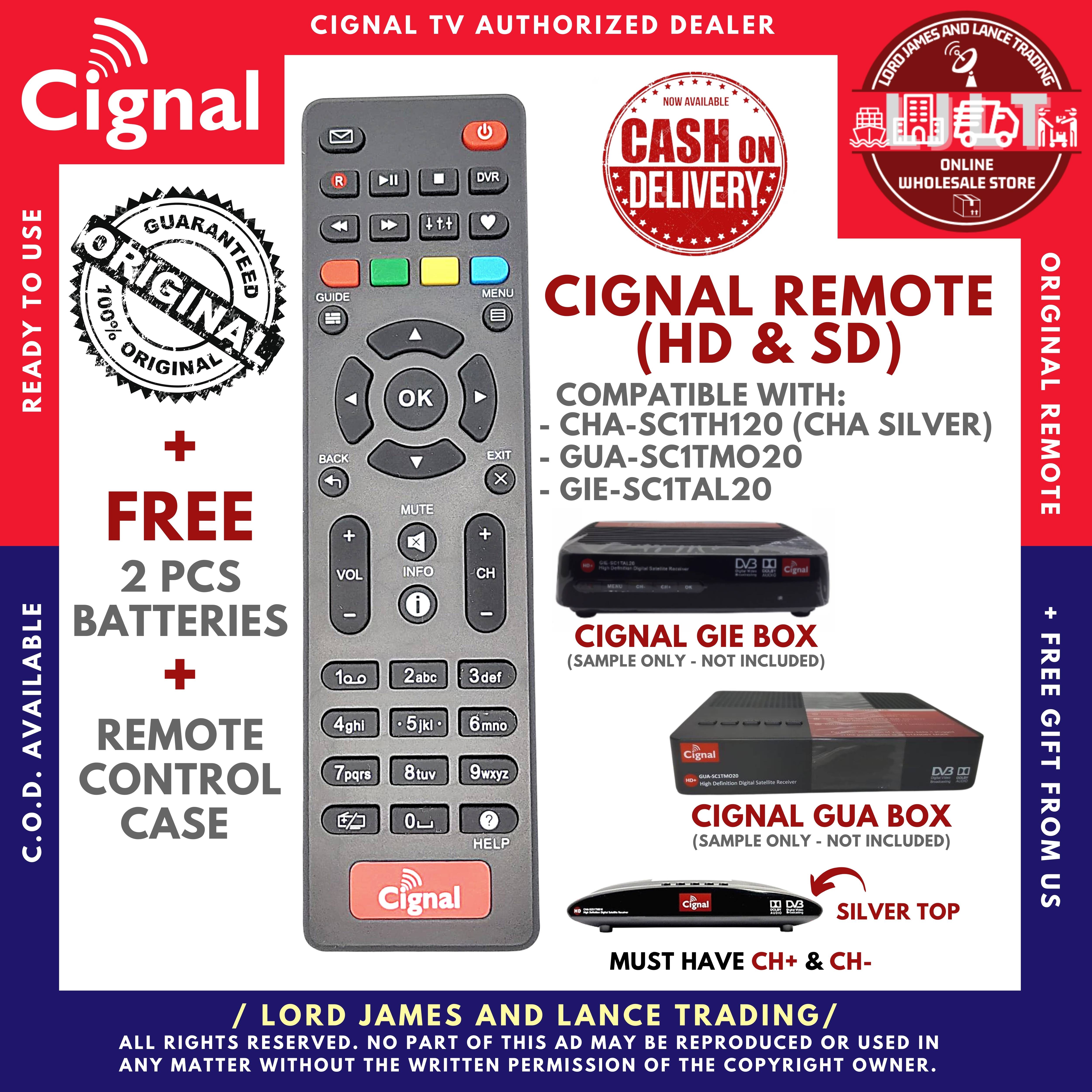 Cignal Remote For Changhong Silver CHA-SC1TH120 / GUA-SC1TMO20 / GIE ...