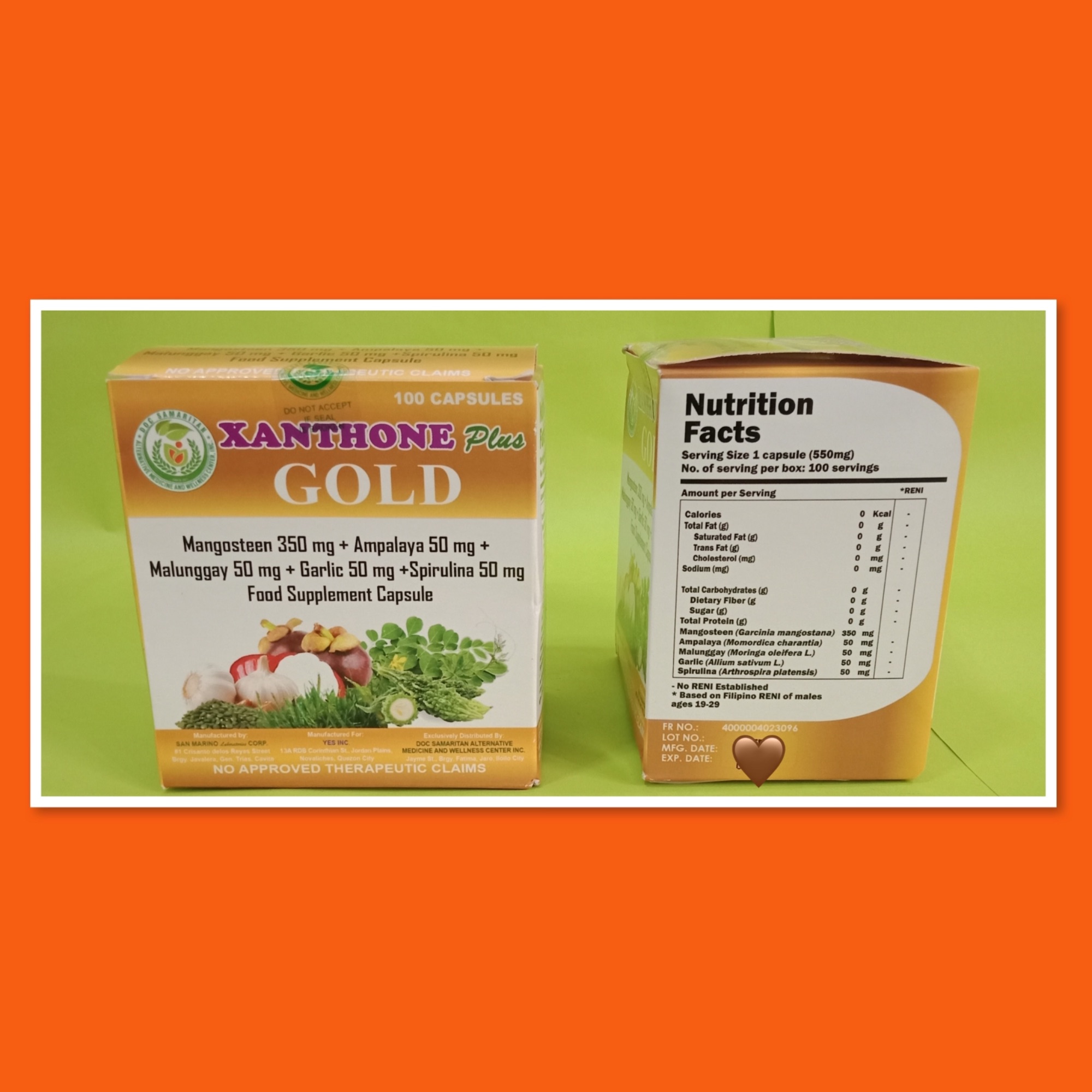 (RETAIL / BOX) Xanthone Plus Gold Mangosteen, Ampalaya, Malunggay ...