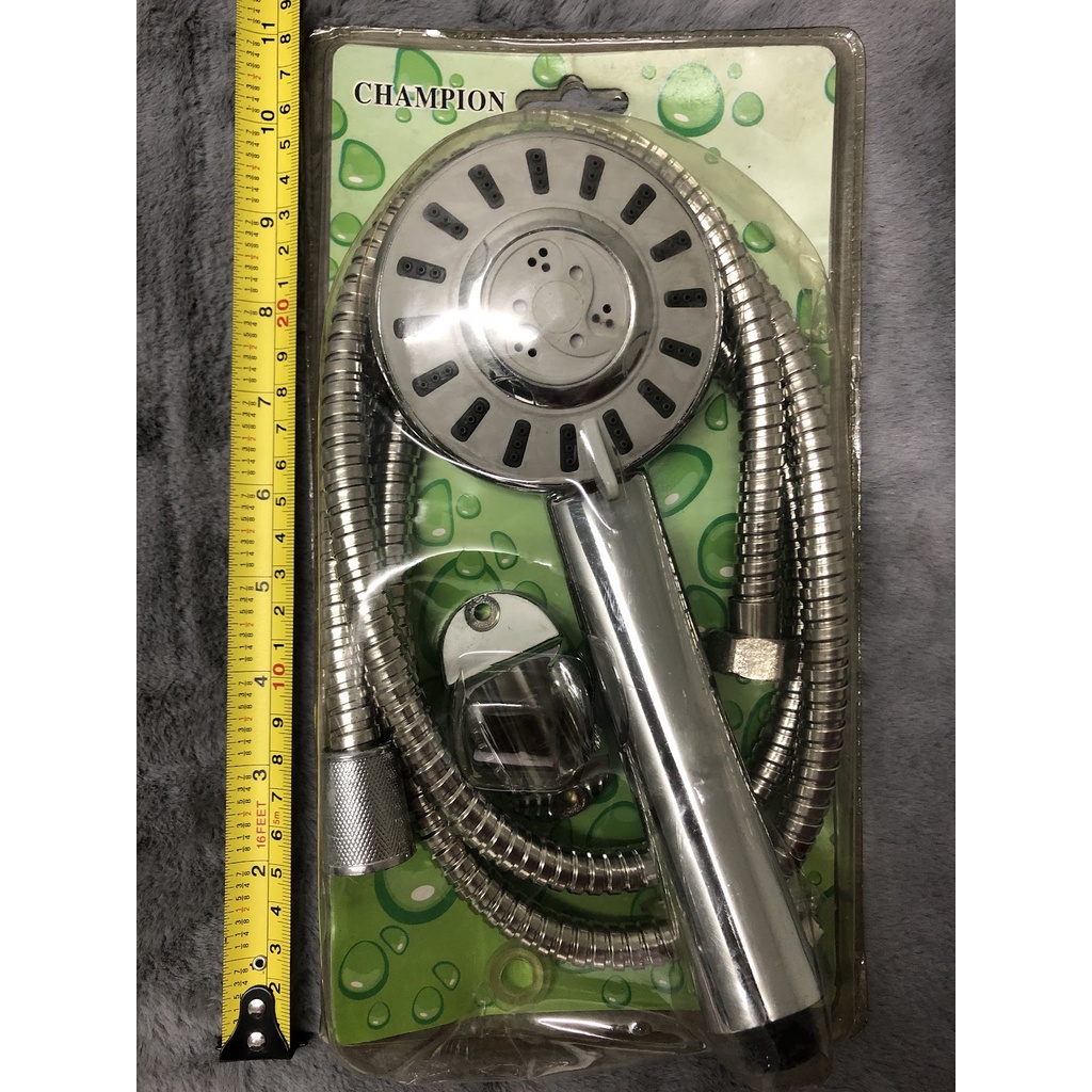 CHAMPION HAND SHOWER WHIT HOSE SET Shower head with Tox and screw ...