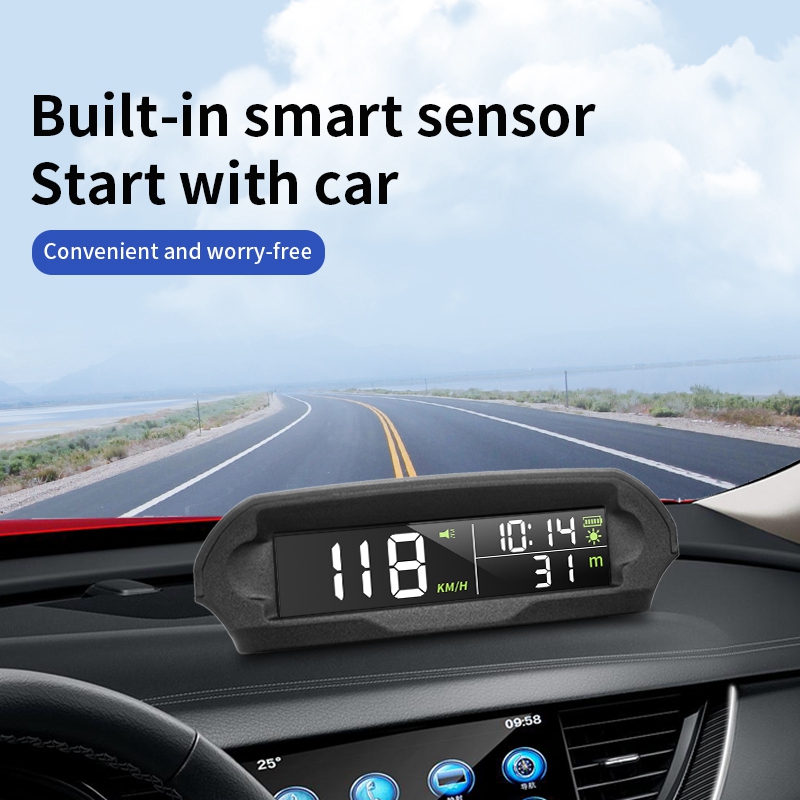 X98 Universal HUD Car Solar Digital Meter GPS Speedometer Overspeed ...