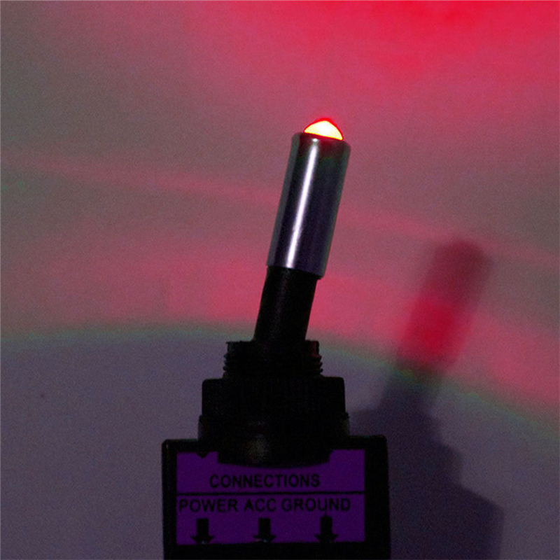 Excellent 12V 20A Car Auto Red LED Light Toggle Rocker Switch 3Pin SPST ...