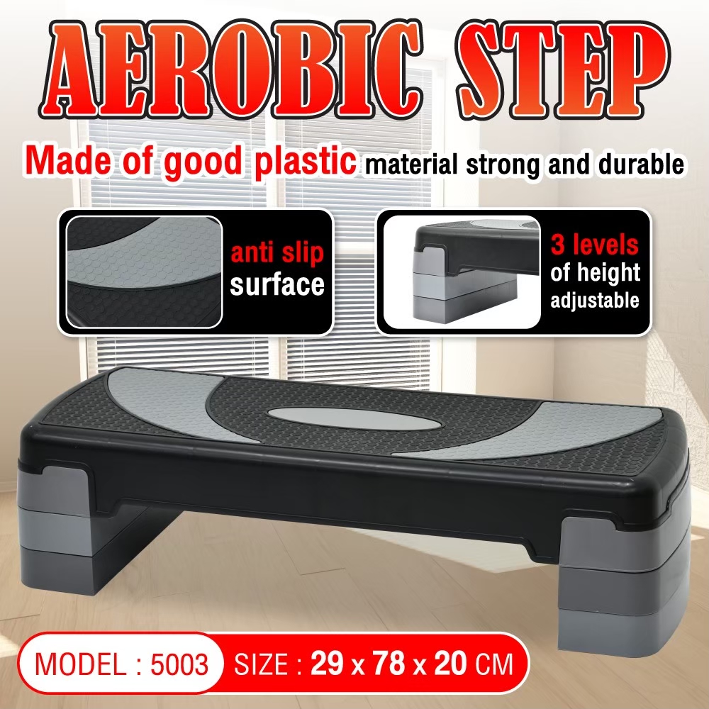 Aerobic Step Board Fitness Exercise, Stepper Steps w/ Height Adjustment ...