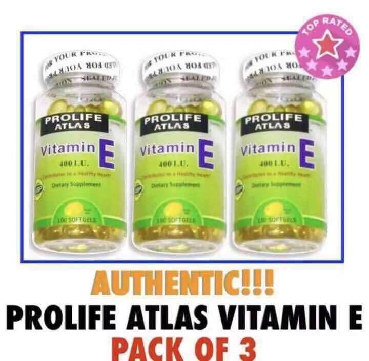 ( Set of 3 ) (PROLIFE) Atlas Vitamin E 400IU (100 Softgels) | Lazada PH