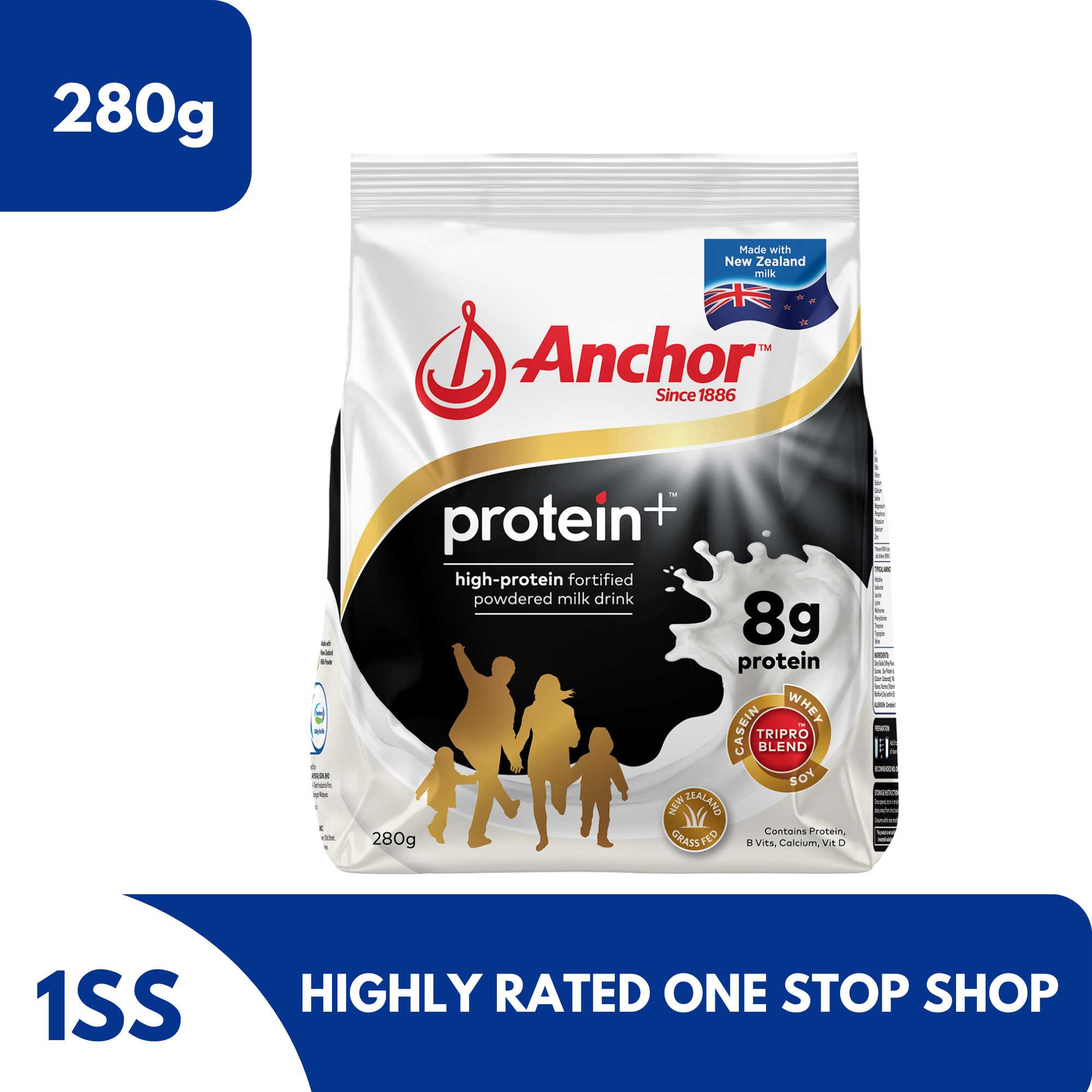 Anchor Protein+ Fortified Powdered Milk Drink, 280g | Lazada PH