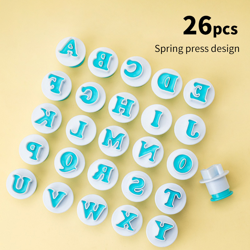 Spring Biscuit Mould 40pcs Alphabet Number Cookie Molder Alphabet ...