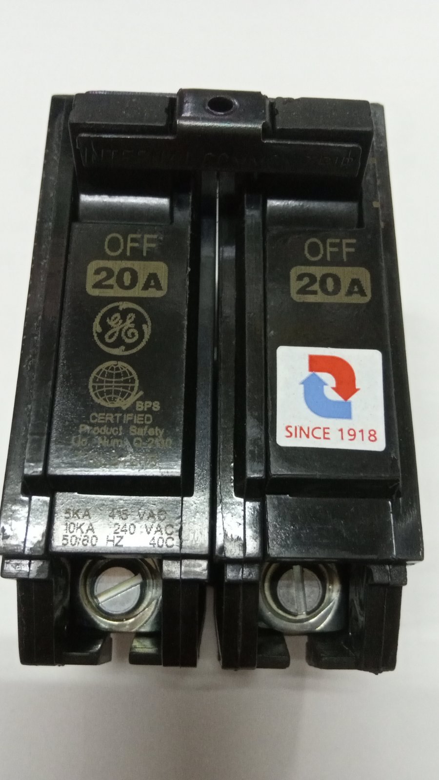 GE Breaker Circuit Breaker ORIGINAL TQL 20 Amperes 2 Pole Plug-In Type ...