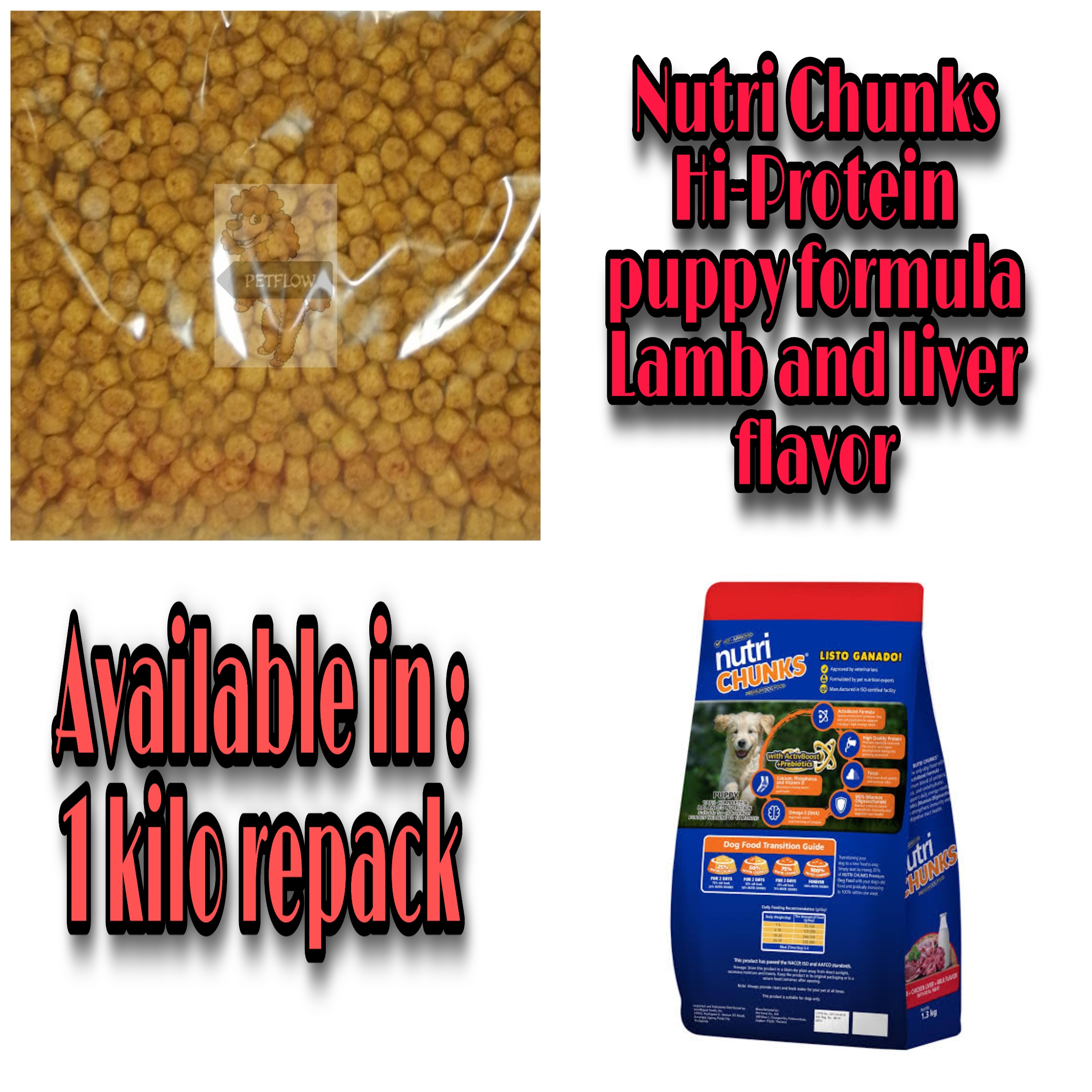 Nutri chunks Hi-Protein Puppy formula Lamb and chicken liver flavor 1kg ...
