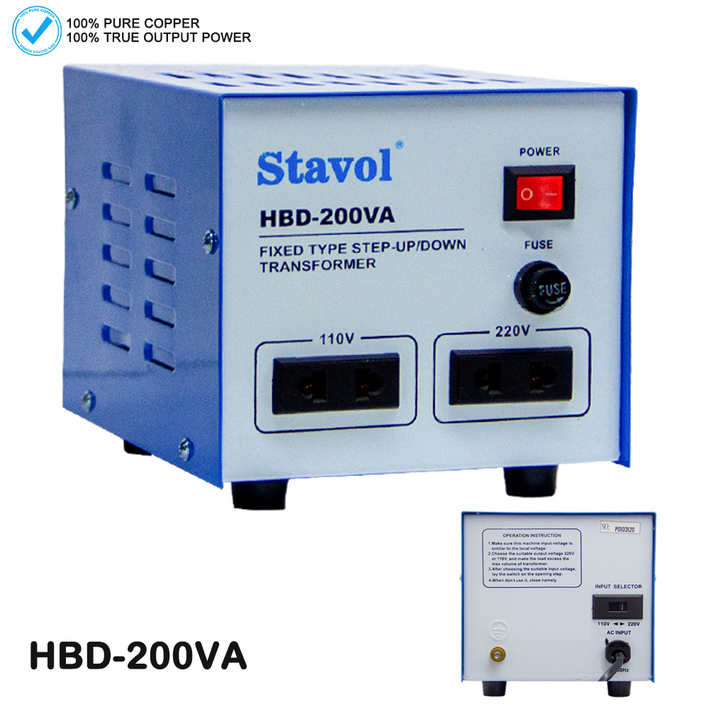 STAVOL STEP UP/DOWN TRANSFORMER FIXED TYPE 50W 100W 150W 200W 300W ...