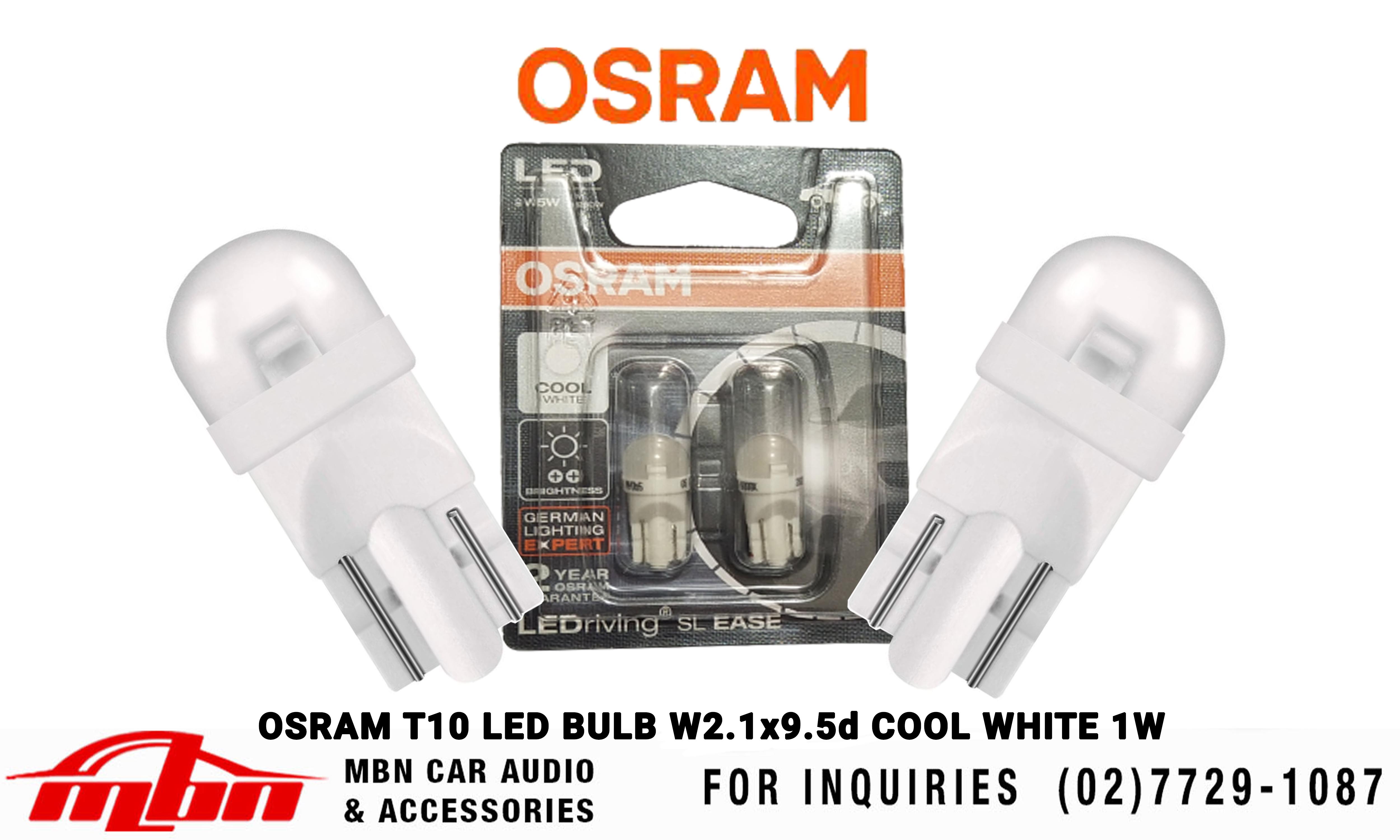 Osram Led Bulb, T10 Led Bulb W2.1x9.5d Cool White 12V/1W , 2pcs/set ...