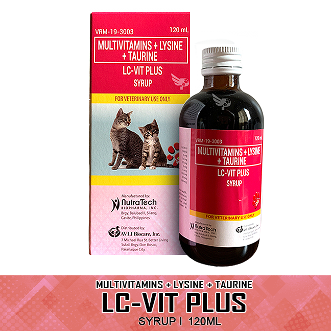 LC-VIT PLUS SYRUP Multivitamins + Lysine + Taurine For Cats and Kittens ...