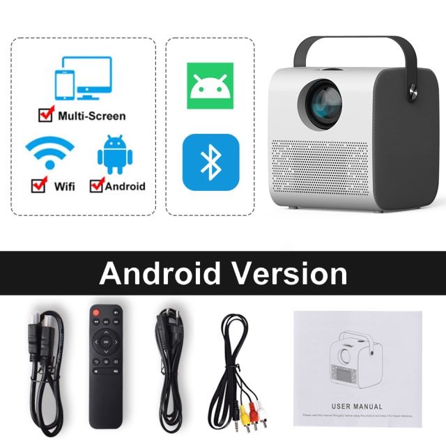 【COD&READY STOCK】New Q3 Portable Smart Android Projector Y8 Mini 6000 ...