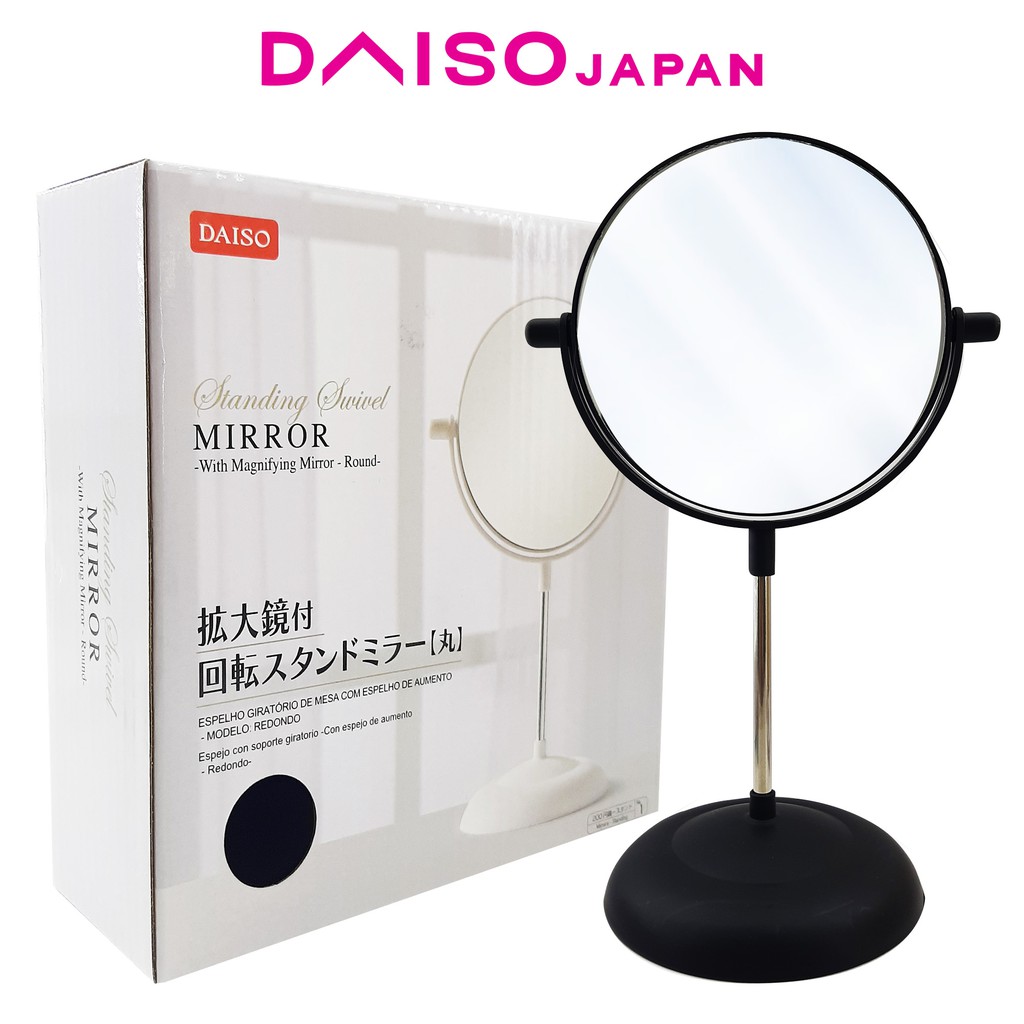 Daiso Standing Round Swivel Mirror | Lazada PH