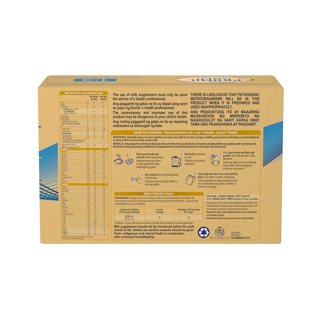 Genuine Import S-26® PROMIL GOLD® THREE Milk Supplement 1-3 Years Old ...