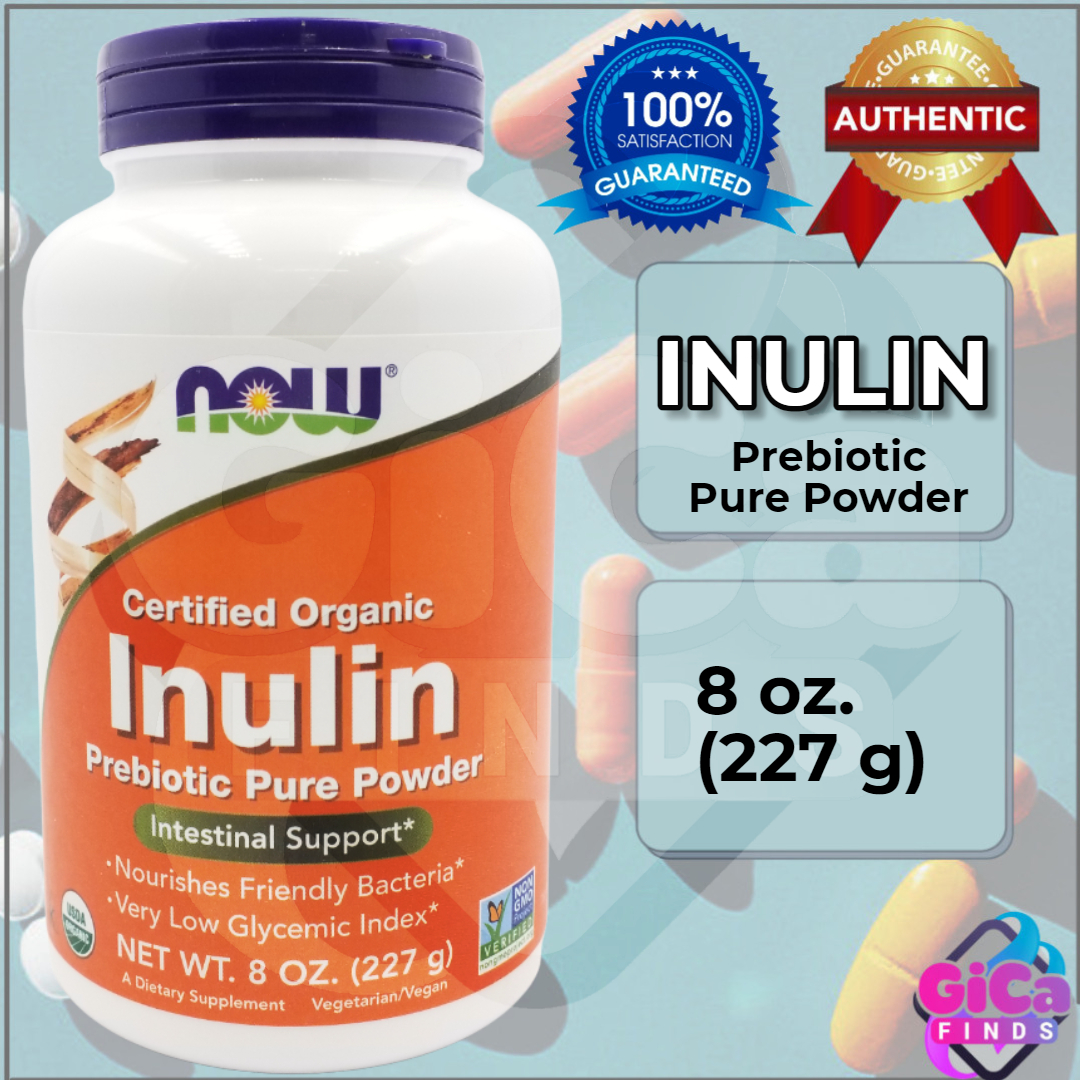 Organic Inulin Now Foods Prebiotic Pure Powder, 8 oz (227 g) or 1 lb ...